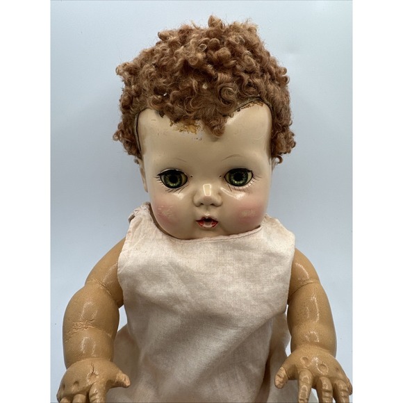 Toys | 12 Vntg Effanbee Doll Dydee Baby 194s Rubber Body Caracul Wig As ...